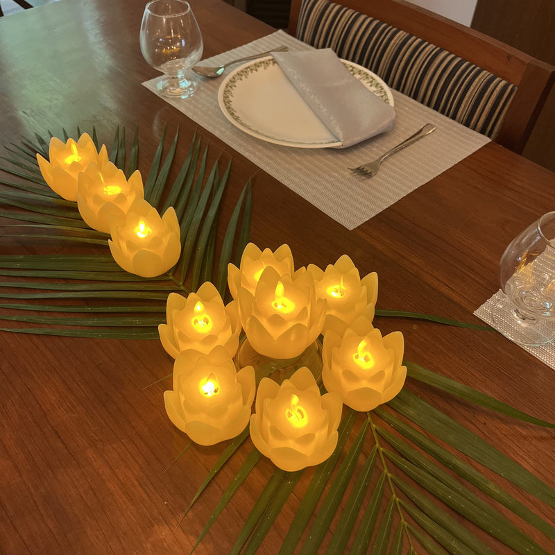 Lotus LED Candles | Festive Candles | Child Safe | Fire Safe – Floral ...